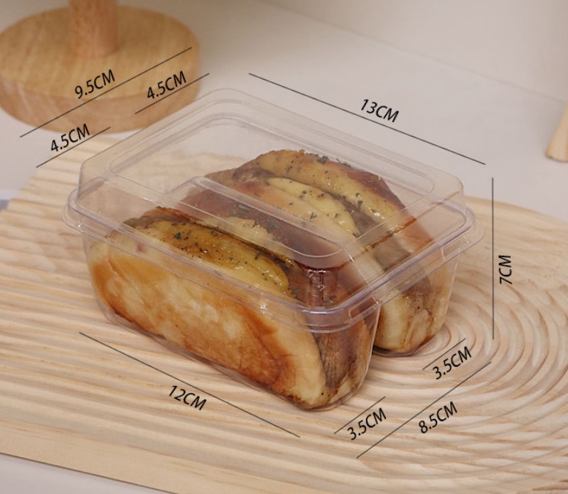 Transparent Sandwich Hinged Tray Container with Lid Clear Disposable to ...
