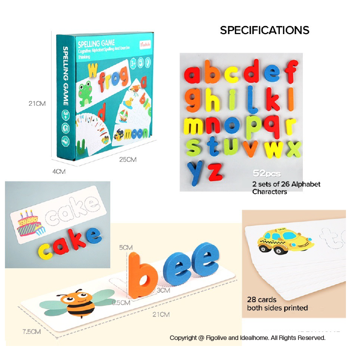 [Ready Stock] Treehole Montessori Wooden Alphabet Spelling Games Learn ...