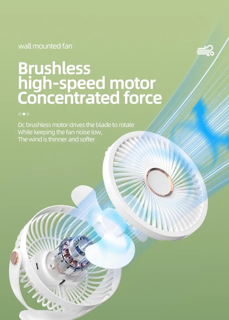 (LIFE.SG) 10000mAh Rechargeable Clip-On Fan 720° Rotation 5-Speed USB ...