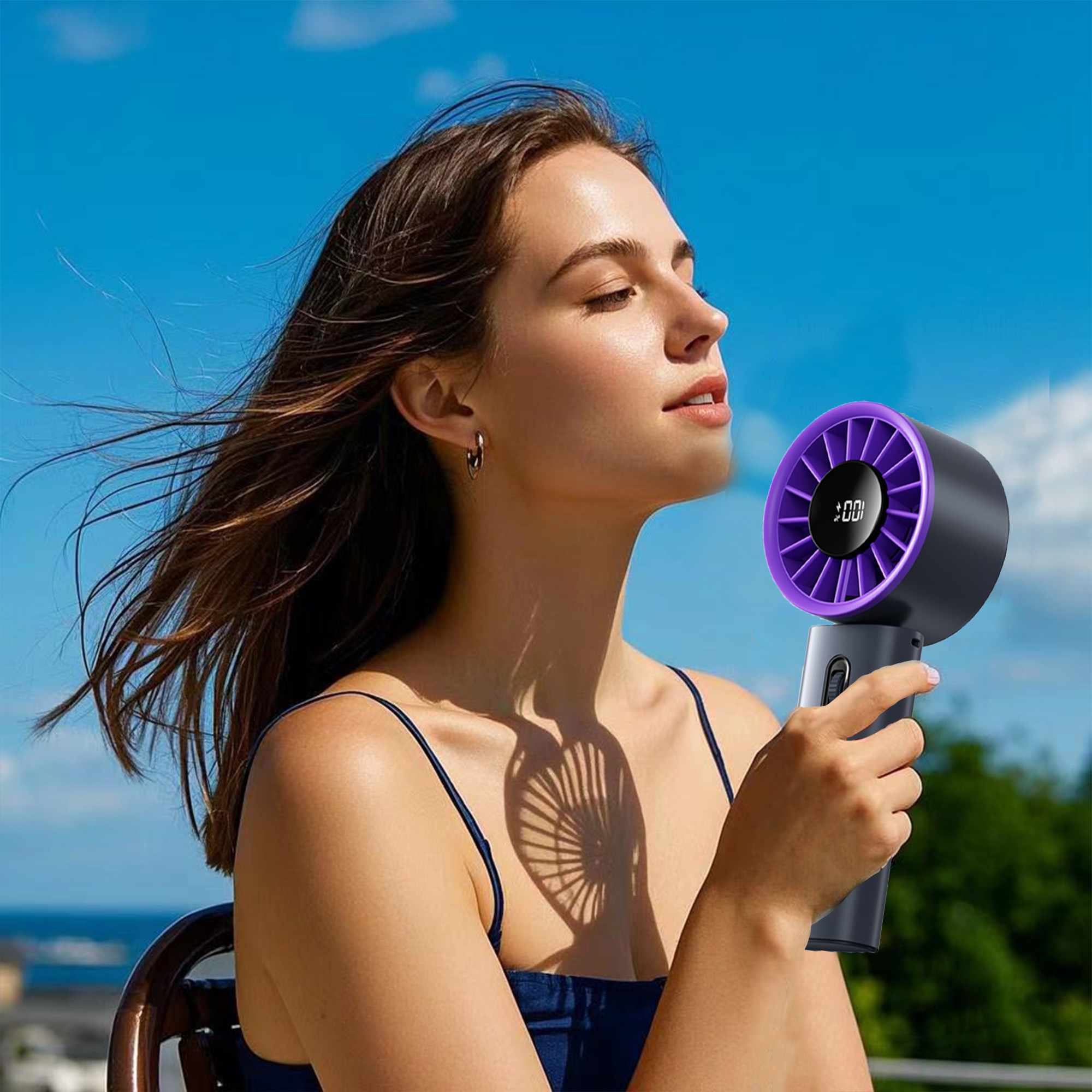 ChiyoMI Handheld Fan Foldable Mini fan USB 100 levels wind Super ...