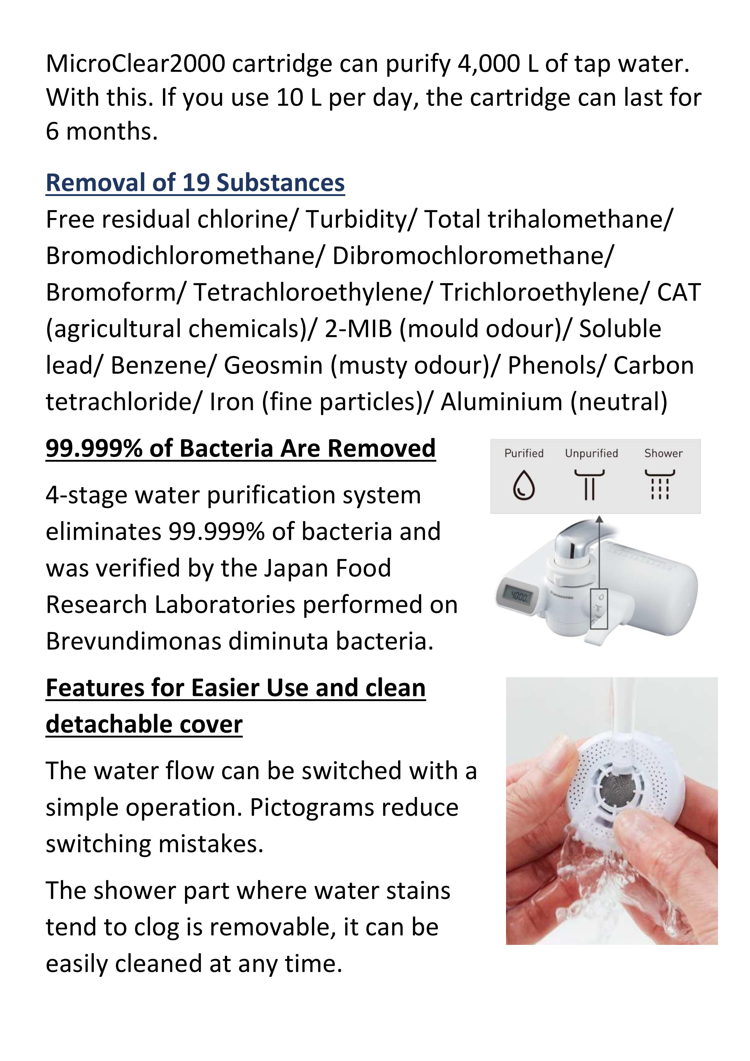 PANASONIC TK-CJ22 FAUCET WATER FILTER completed with a TK-CJ22c1 ...