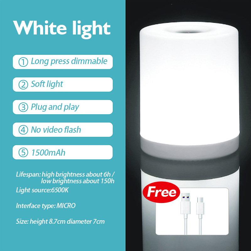 【HM】SG STOCK Rechargeable Bedside Lamp Dimmable Table Touch Night Light LED Light Super Long ...