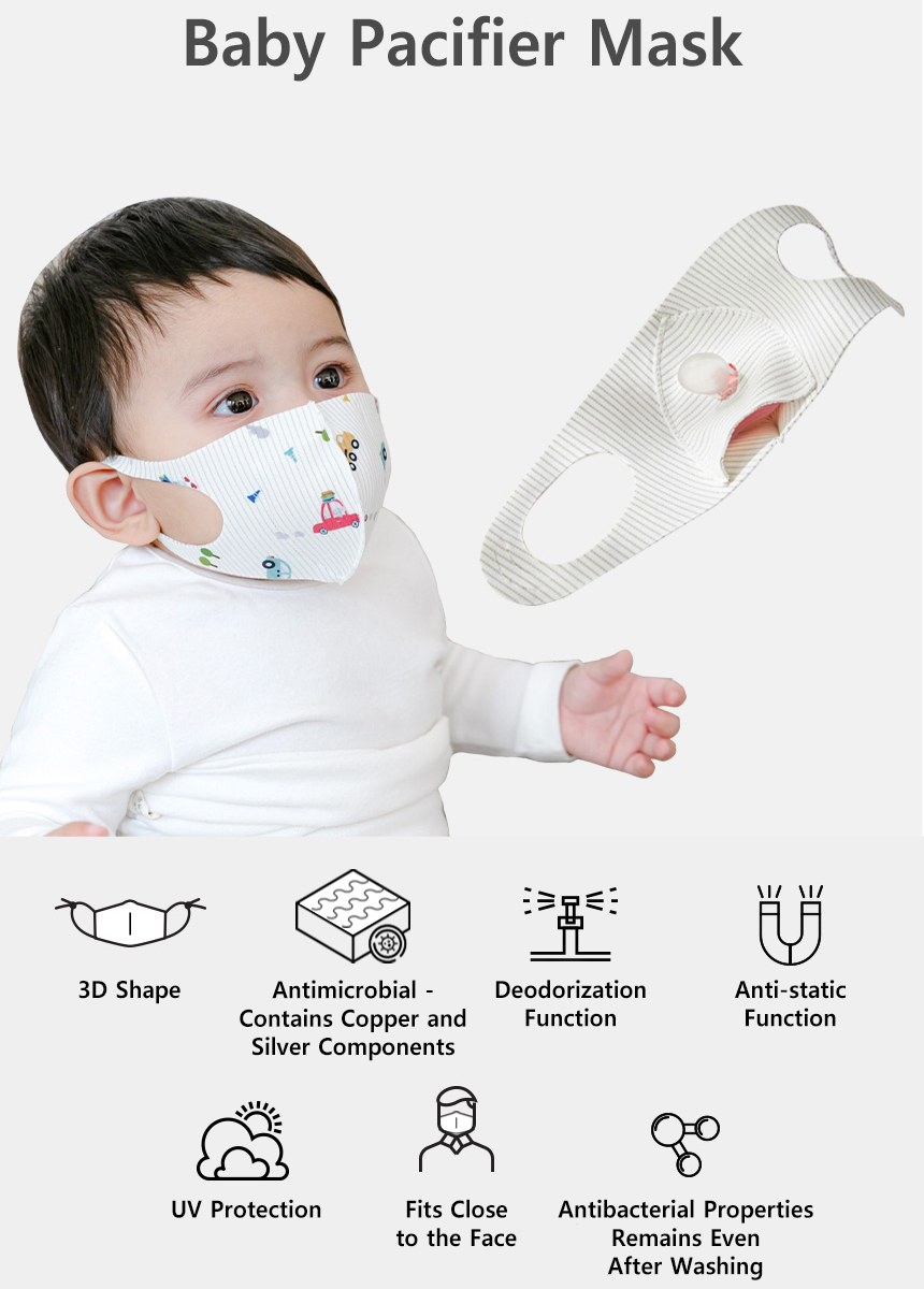 Minitotz Antimicrobial Baby Reusable 3D Pacifier Mask (14 Designs ...