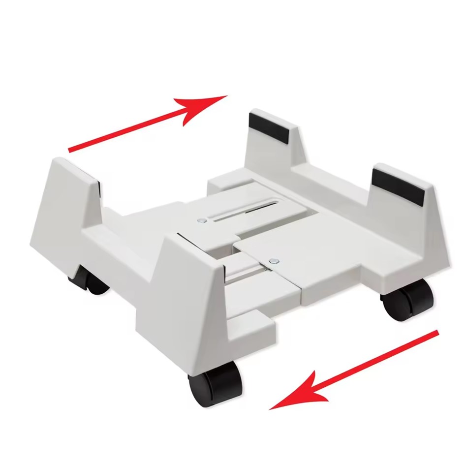 WHITE CPU Holder Stand, Mobile Computer Tower Stand with Wheels ...