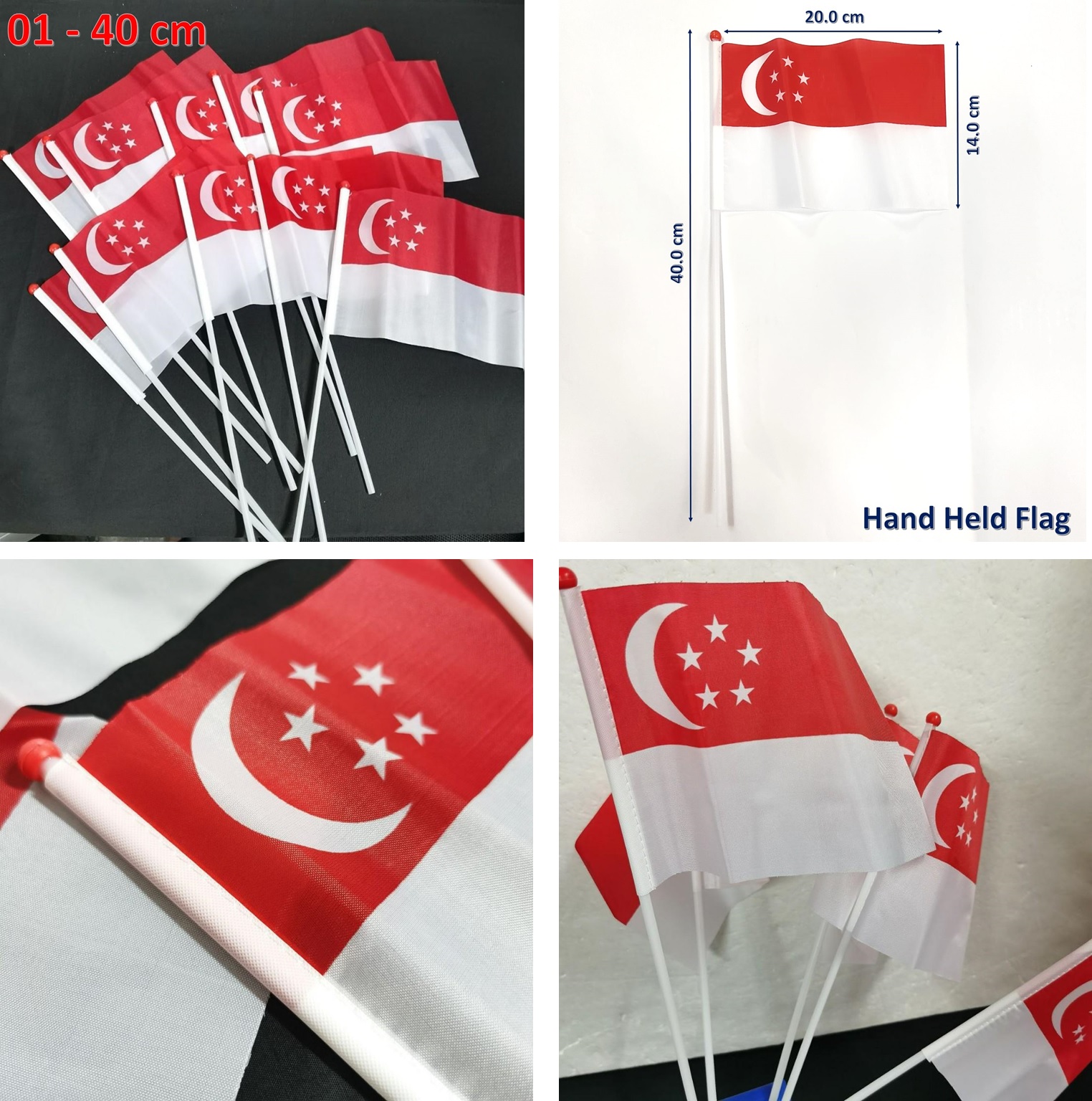 [NDP 01] [10 Pcs Set] [2 Length] Singapore Handheld Flag | I ♥️ SG ...