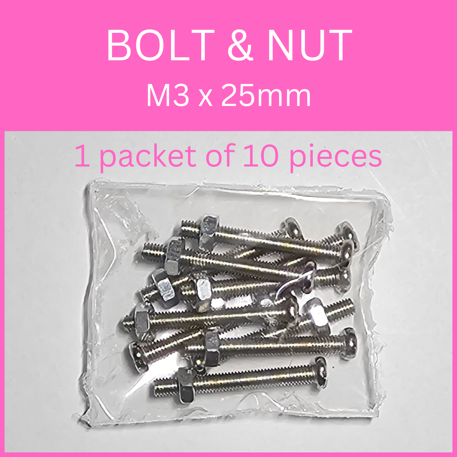 Ready stock in SG. M3 x 25mm Bolts (10pieces) and M3 Nuts (10pieces ...