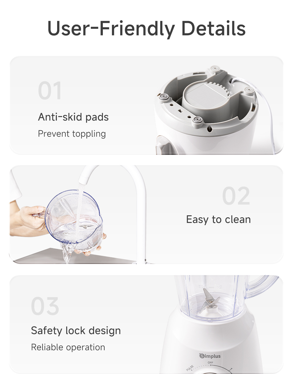 Simplus Multi-functional Blender | Single-Knob Food Processor | 1.5L ...