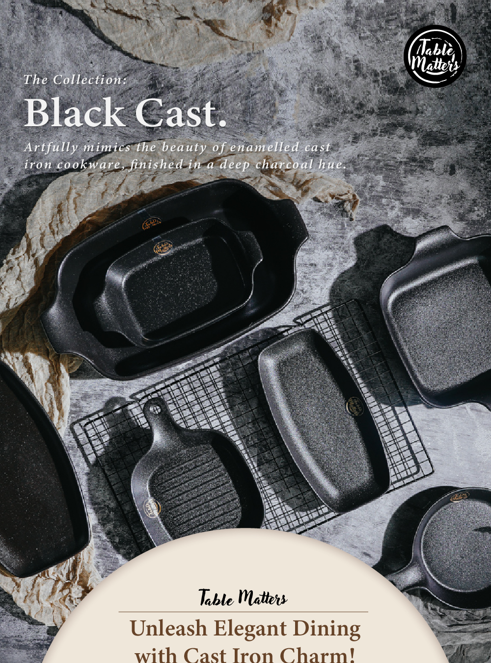 Table Matters - Black Cast Collection [Plates | Dish | Baking Dish ...