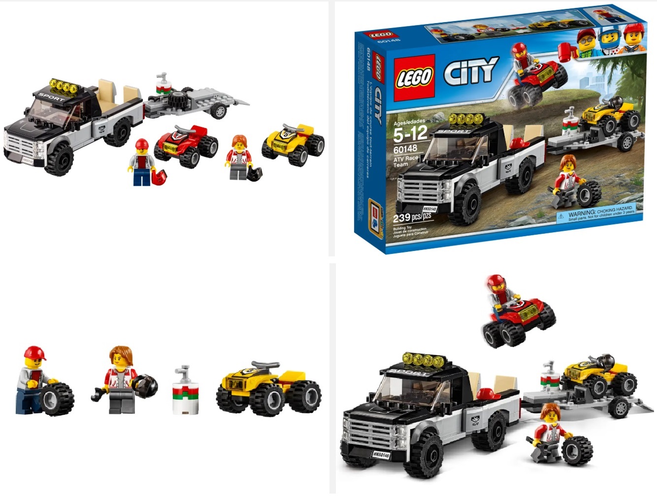 LEGO City - 60214 (Fire Rescue)/ 60283 (Camper Van)/ 60148 (ATV Race ...