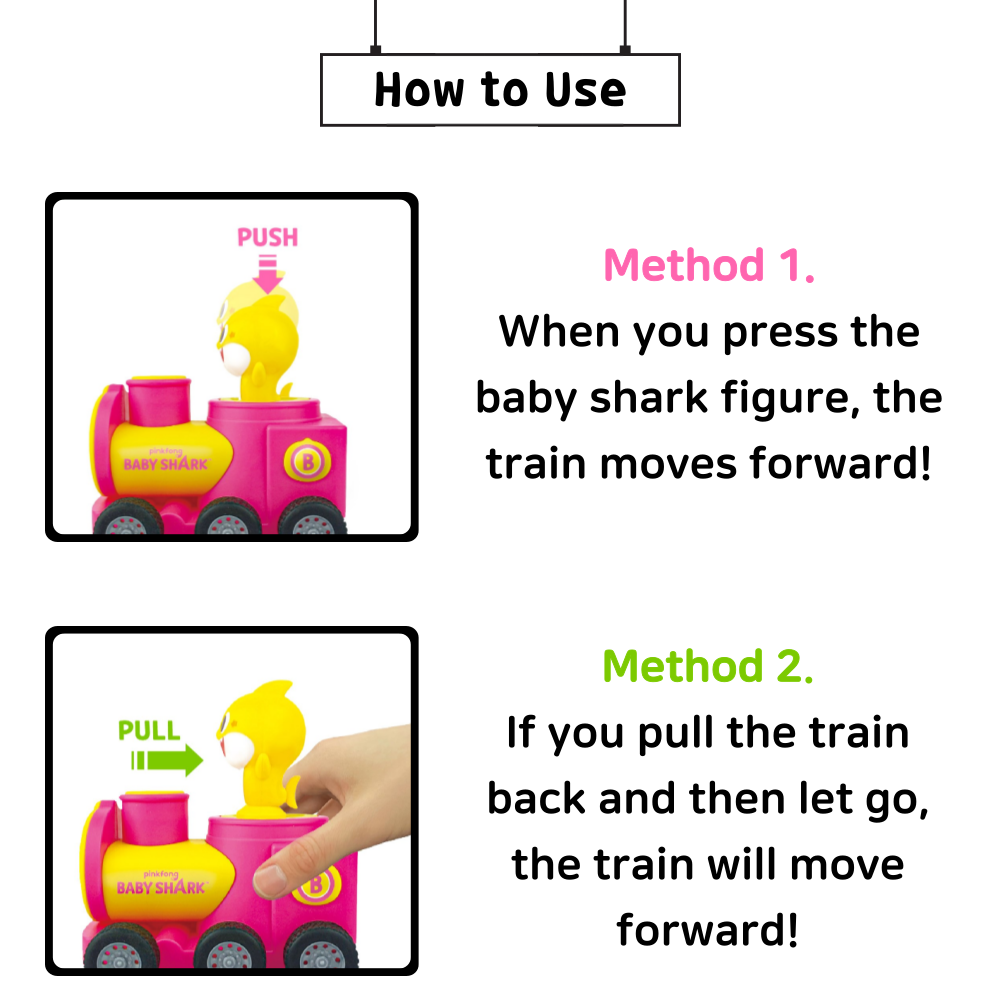 Pinkfong Baby Shark Push and Go Train Pullback Car Pull Back Toy ...
