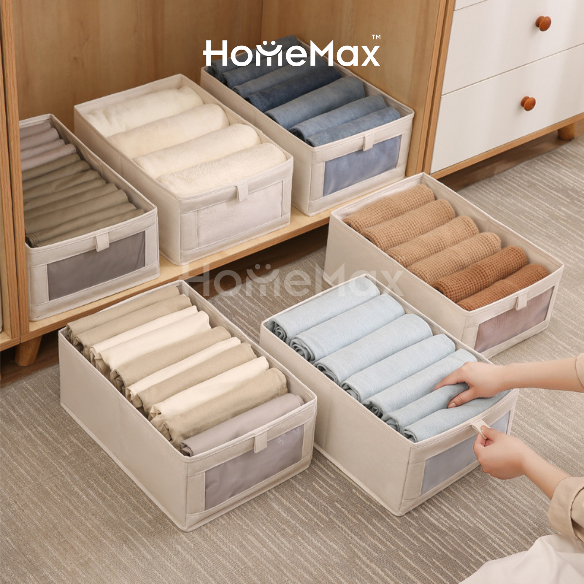 🇸🇬【SG Seller】Foldable Clothes Organizer / Wardrobe Storage Organizer ...