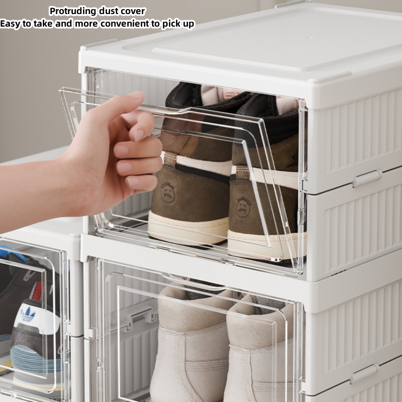【SG STOCK】Shoe Box Foldable Storage Box Installation Free Cabinet ...