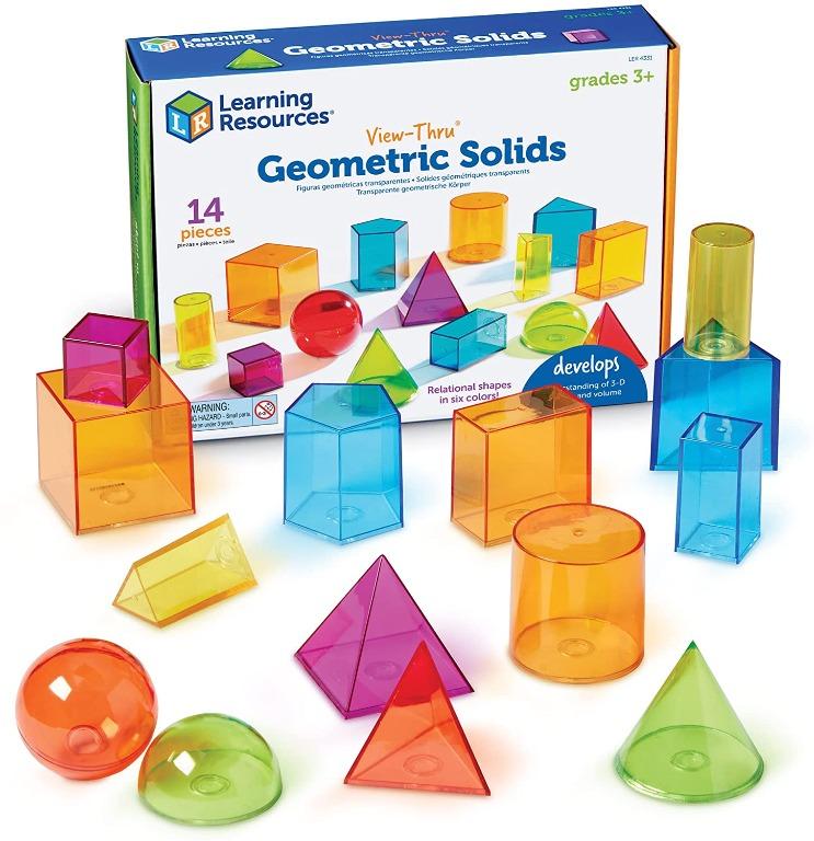 Learning Resources View-Thru Geometric Solids, 14 Coloured | Shopee ...
