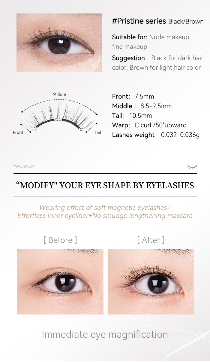 ( Best Price ) WOSADO Natural Silky Black Magnetic Lashes - Reusable ...
