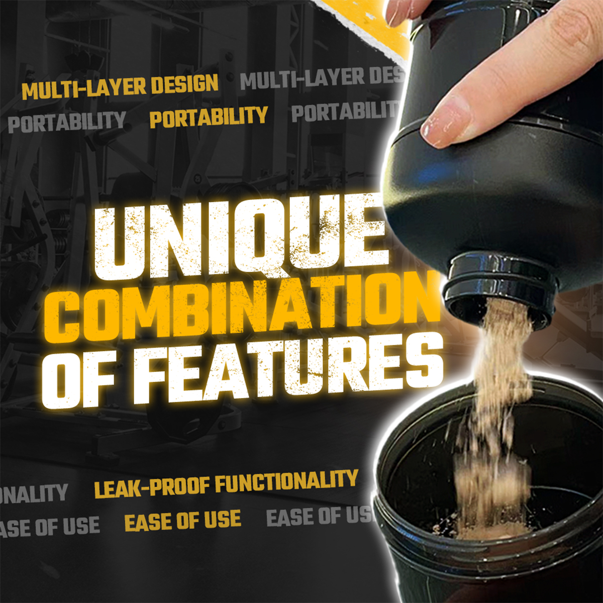 Ultimate Sup, Stackable Powder Container, Water Bottle, Powder Storage ...