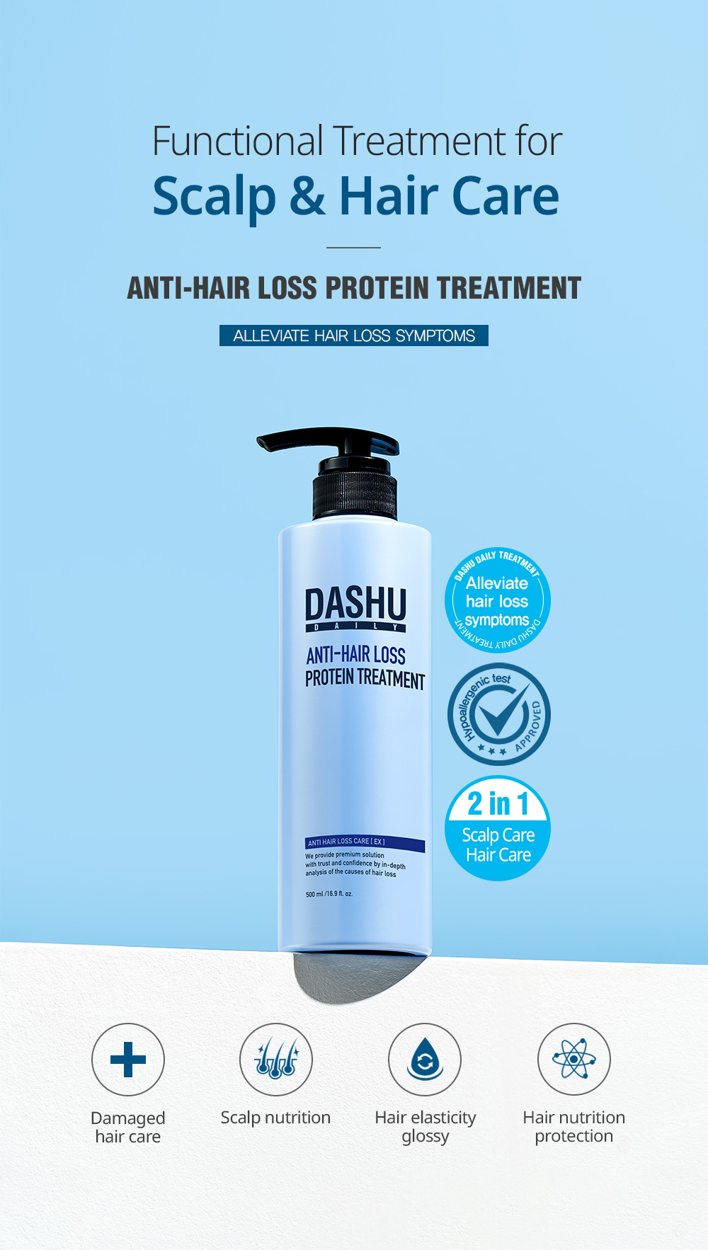 [DASHU] Daily Anti Hair Loss Protein Treatment 500ml (Rich Protein ...