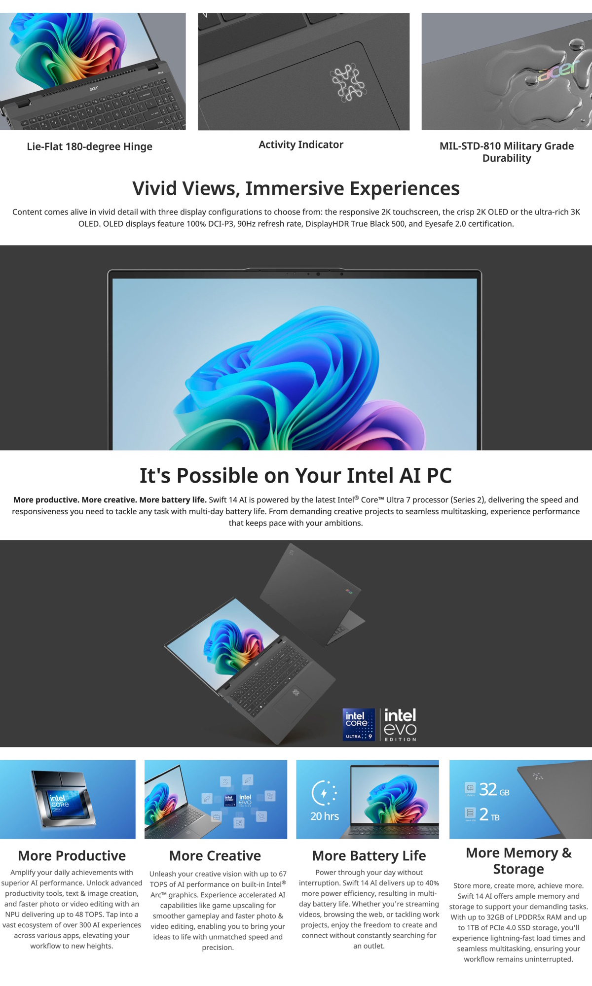 [LATEST Copilot+ PC] [Intel Core Ultra 9 processor ] Acer Swift 16 ...