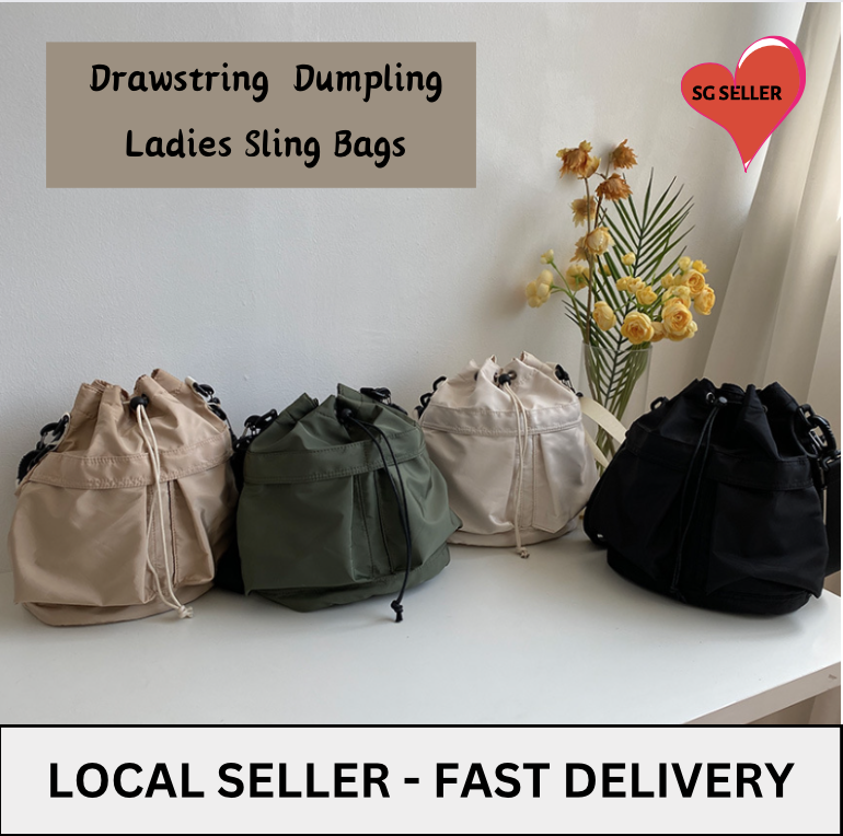 5:5 Sales Ladies Crossbody Dumpling Bag Drawstring Closer Mini Bucket ...