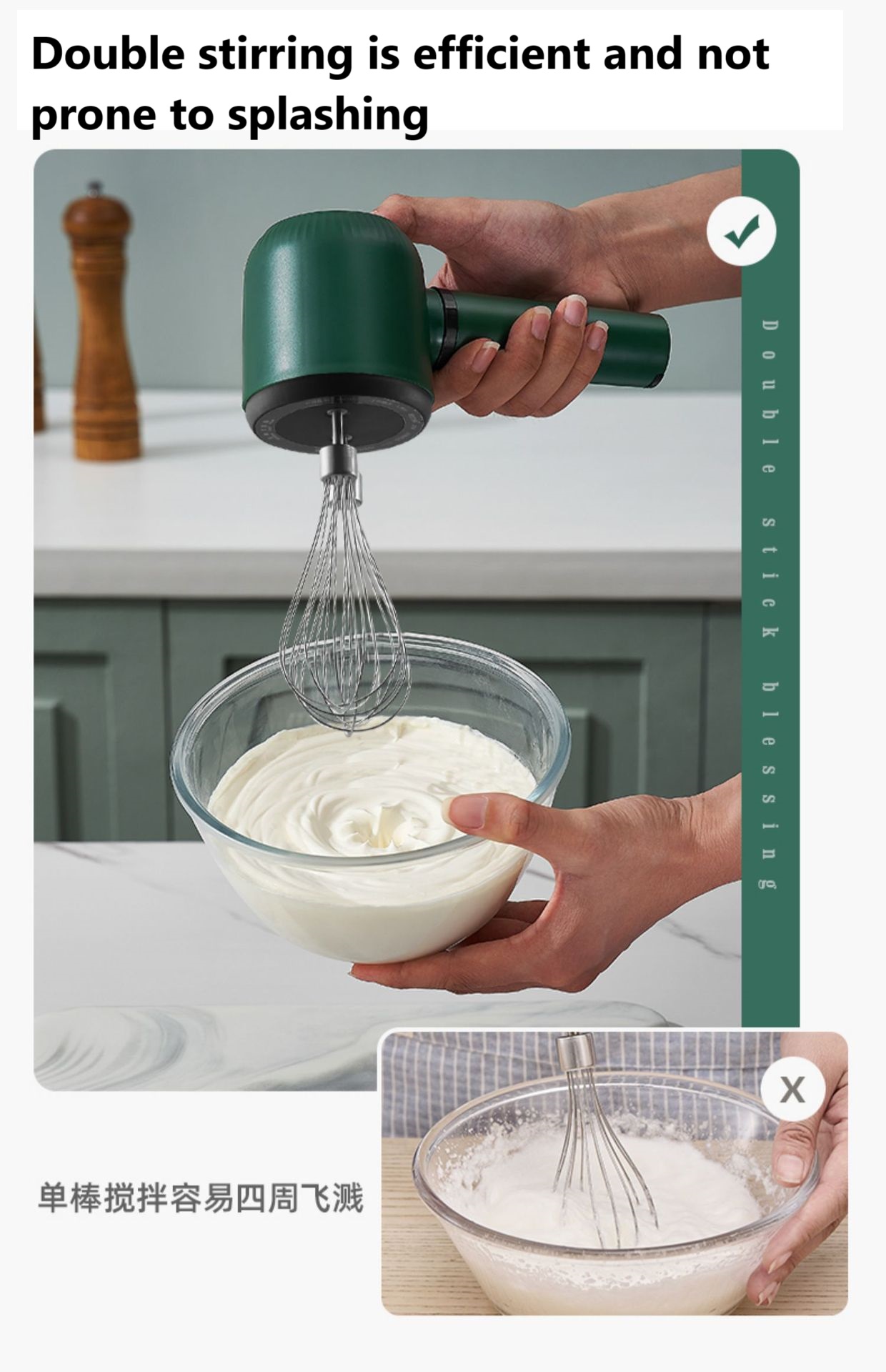 Wireless Electric Egg Beater 3 Speed Portable USB Charging Mini ...