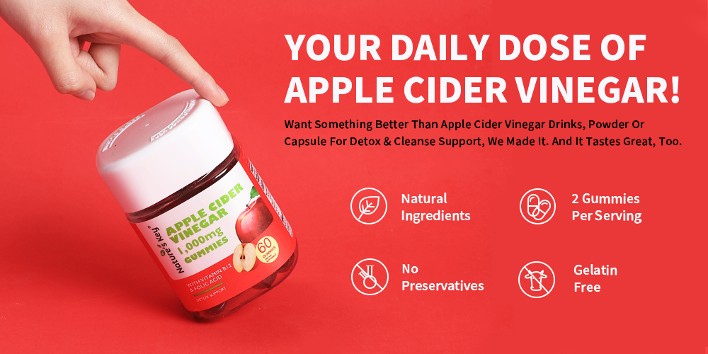 【Buy 2, Get Gift】Nature's Key Apple Cider Vinegar Gummies Concentrate 1000mg & VitaminB12 Fat ...