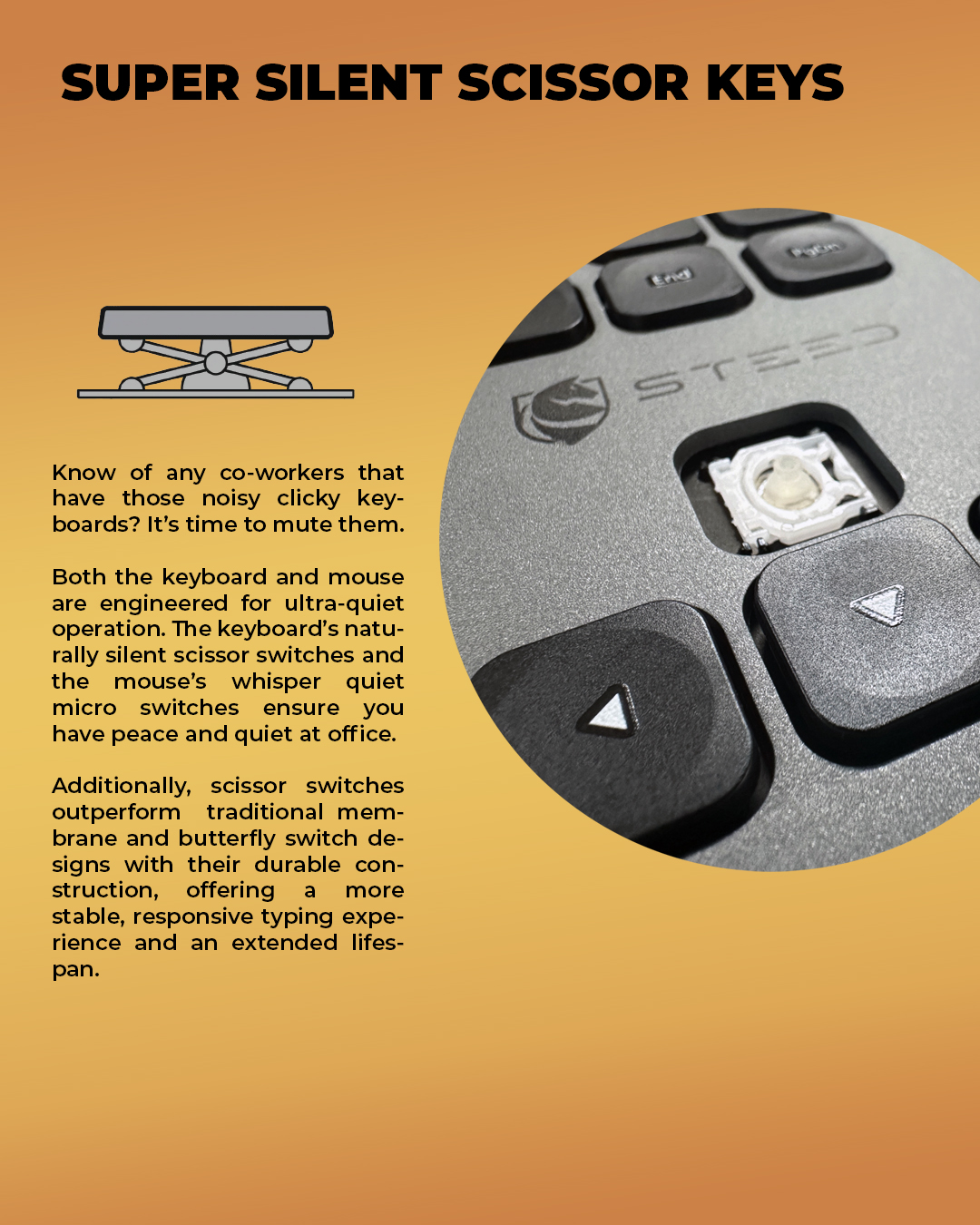 Steed Silent Wireless Keyboard and Mouse Combo MKB110DB | Shopee Singapore