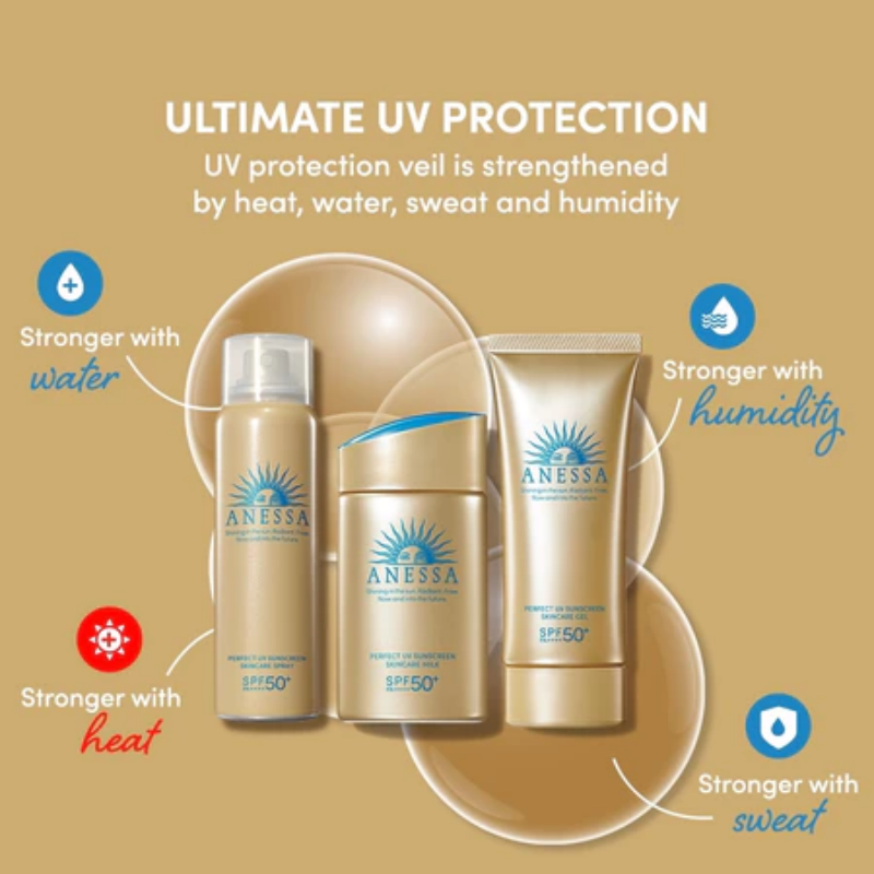 Anessa Perfect UV Sunscreen Skin Care Milk/Gel/Spray SPF 50+ PA++++ Sunscreen for Normal, Oily ...