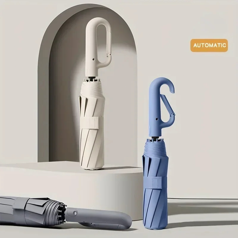 SG in Stock Portable Umbrellas 126CM Automatic Folding Umbrellas Buckle ...