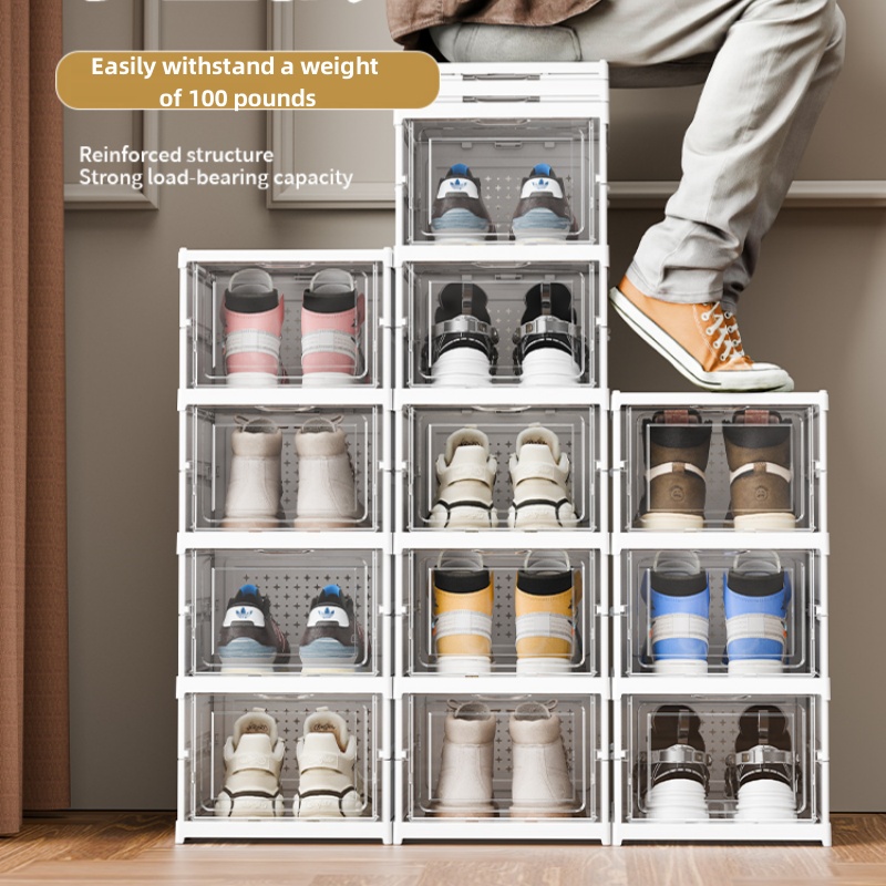 【SG STOCK】Shoe Box Foldable Storage Box Installation Free Cabinet ...