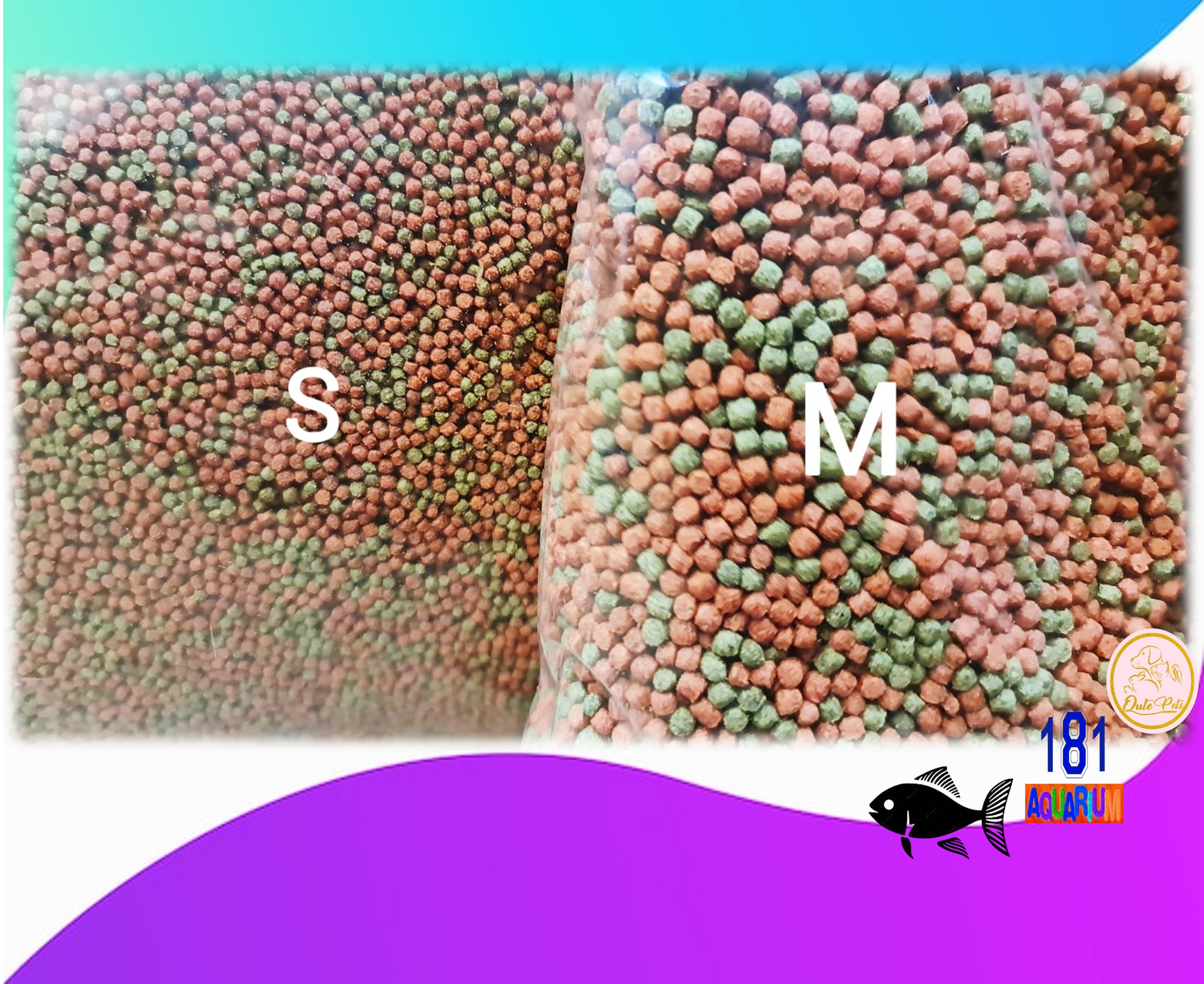 [1 kg] 181aq Fish Food 2-Coloured Pellets (Size S/ M/ L/ XL) | Shopee ...