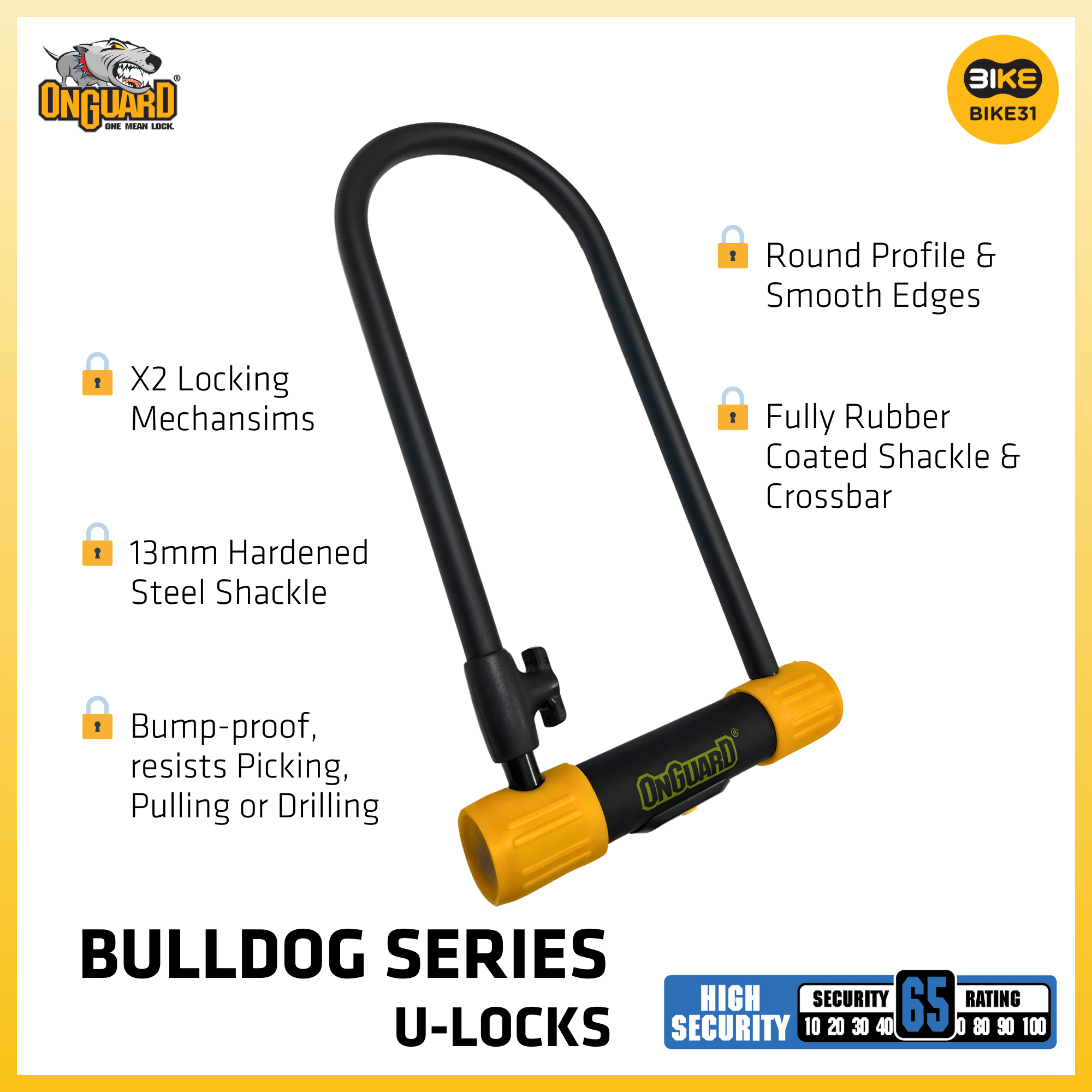 OnGuard Bulldog Series U-Locks (8009/8010) | Shopee Singapore