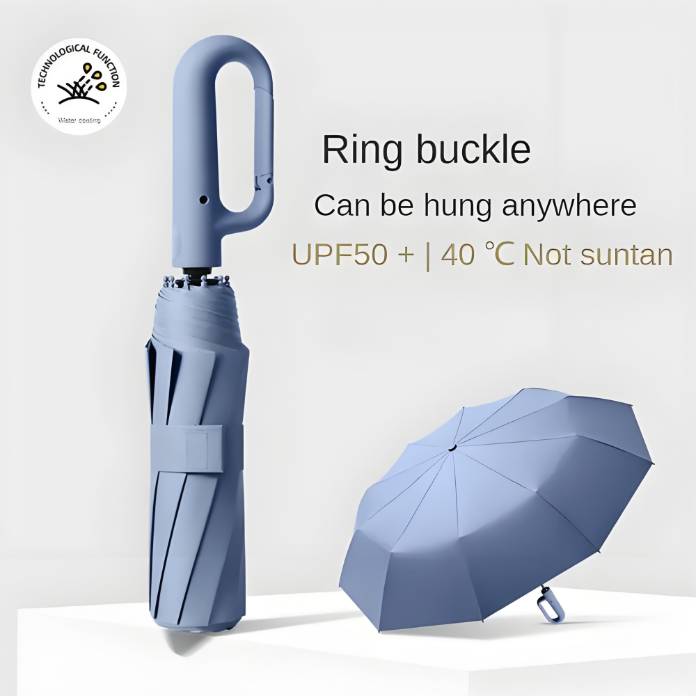 Foldable Umbrella Ring Buckle Design 20 Rib Fully Automatic Umbrella uv ...
