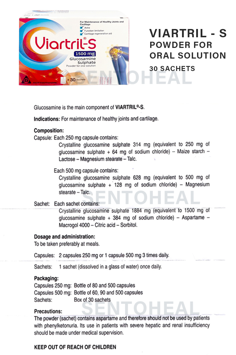 Viartril-S Glucosamine Sulphate Powder/ Capsules/ Regenerix Gold ...