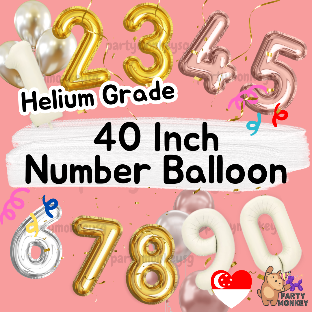 [SG Instock] Helium Inflatable 40 Inch Giant Number Balloon Helium ...