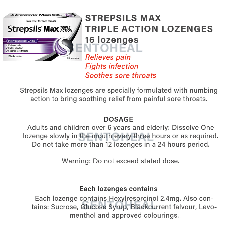 Strepsils Max Triple Action Lozenges 16s/ Chesty Cough Lozenge ...