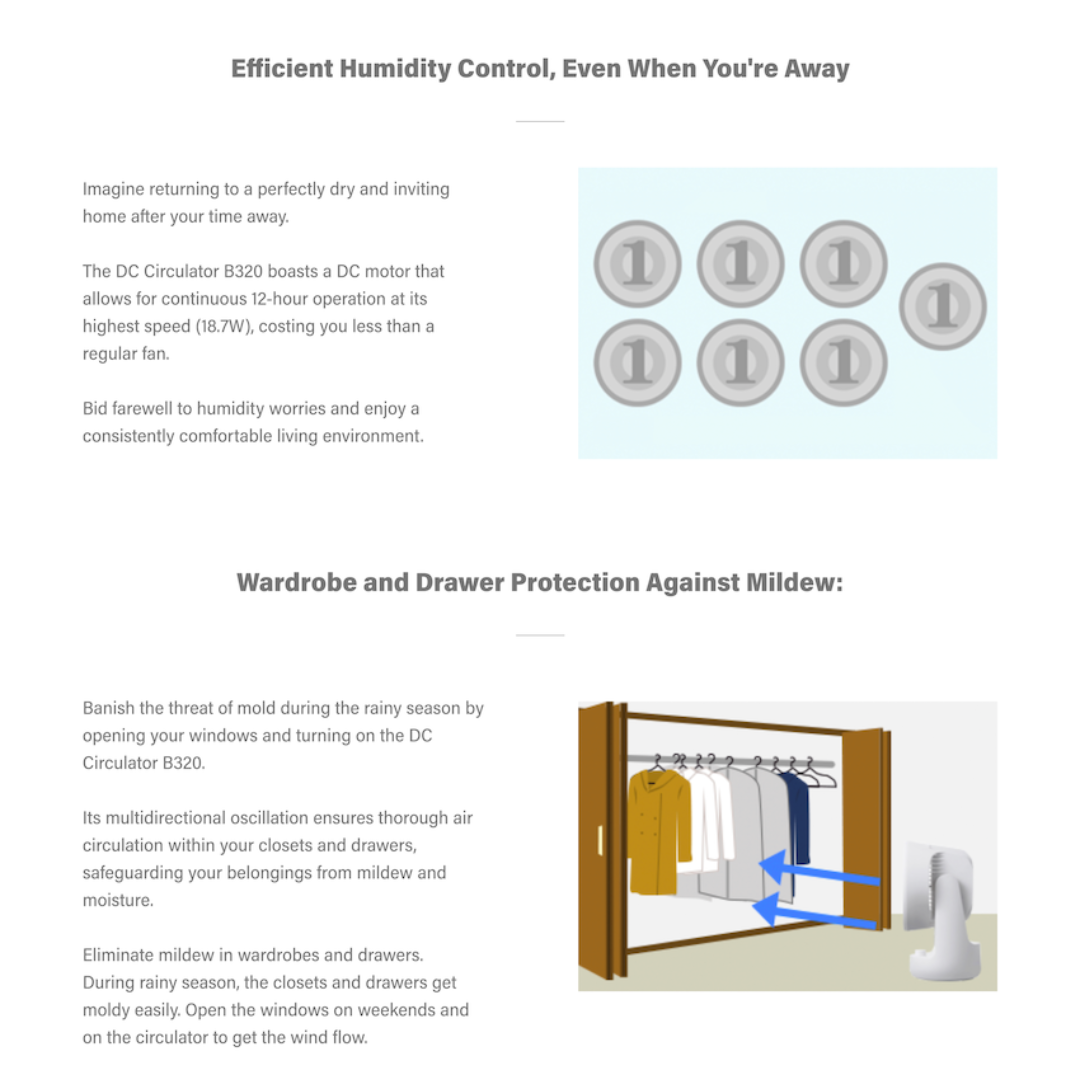 ±0 DC Circulator Fan B320 | Quiet Motor | White/Pink | 360 Spin, 18 ...