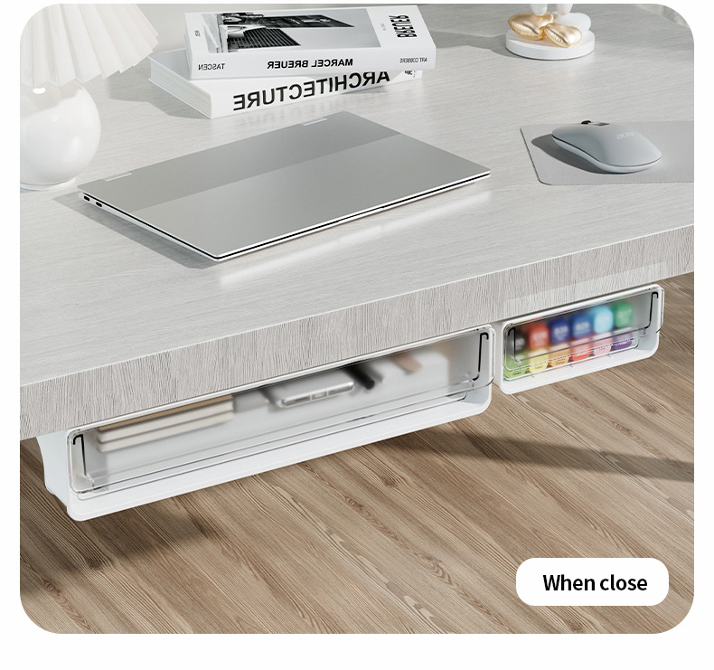 (HOME+) Drawer Style Storage Box Under Desk Large Capacity Office Desk ...