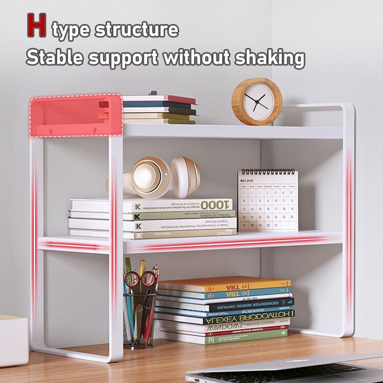 PM Desktop Rack Desktop Simple Multi-layer Book Shelf Office Desk Shelf ...