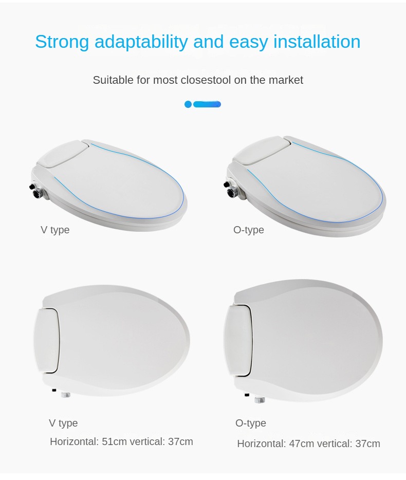 Bidet Toilet Seat Cover with Self Cleaning Dual Nozzles Non electric ...