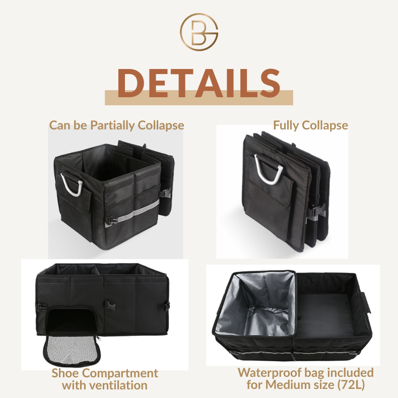 Car Boot Storage Box | Foldable Box | Car Trunk Organizer | Collapsible ...