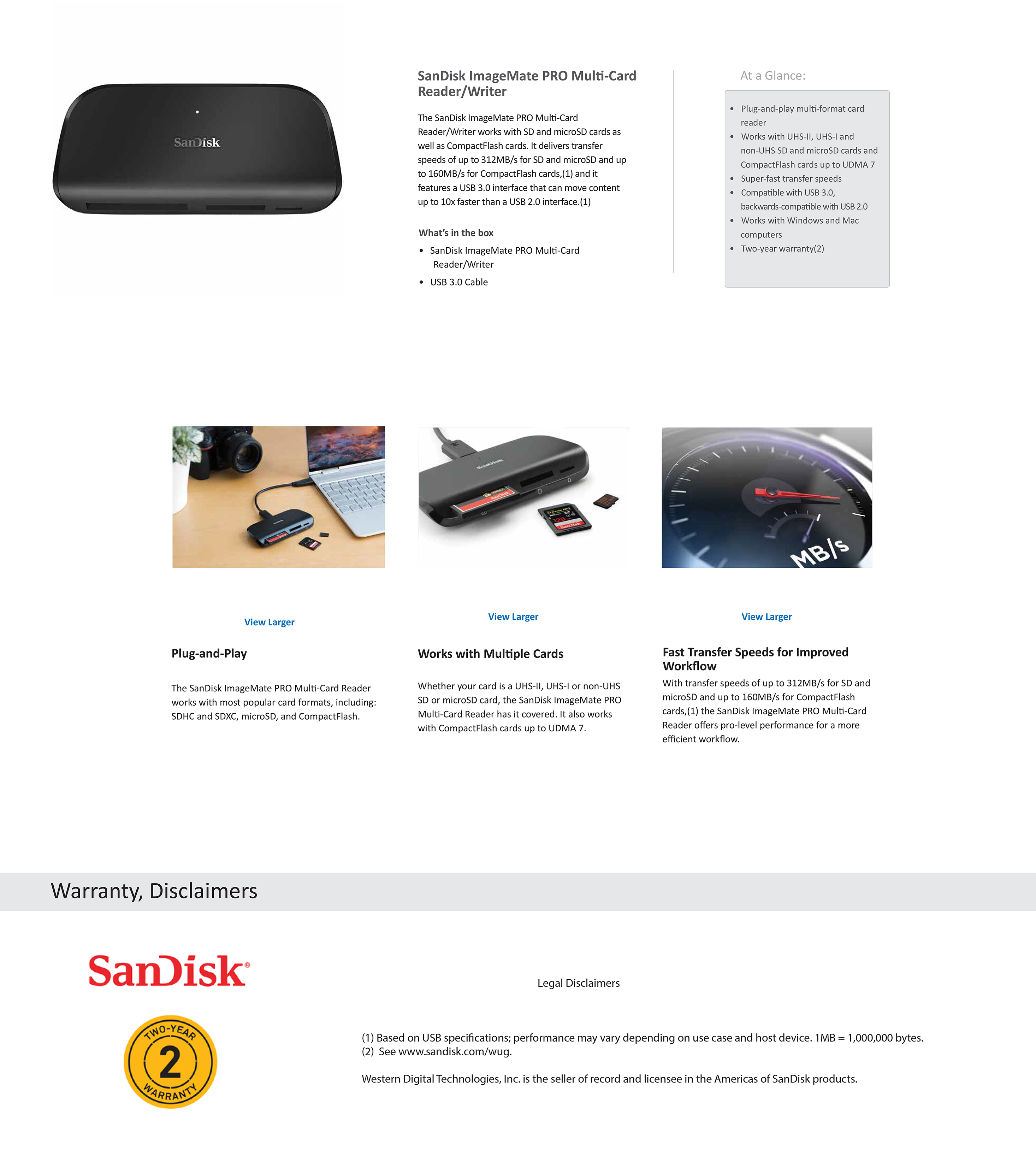 SanDisk ImageMate® PRO USB-C Multi Card Reader/Writer DRA631 12BUY.SG ...