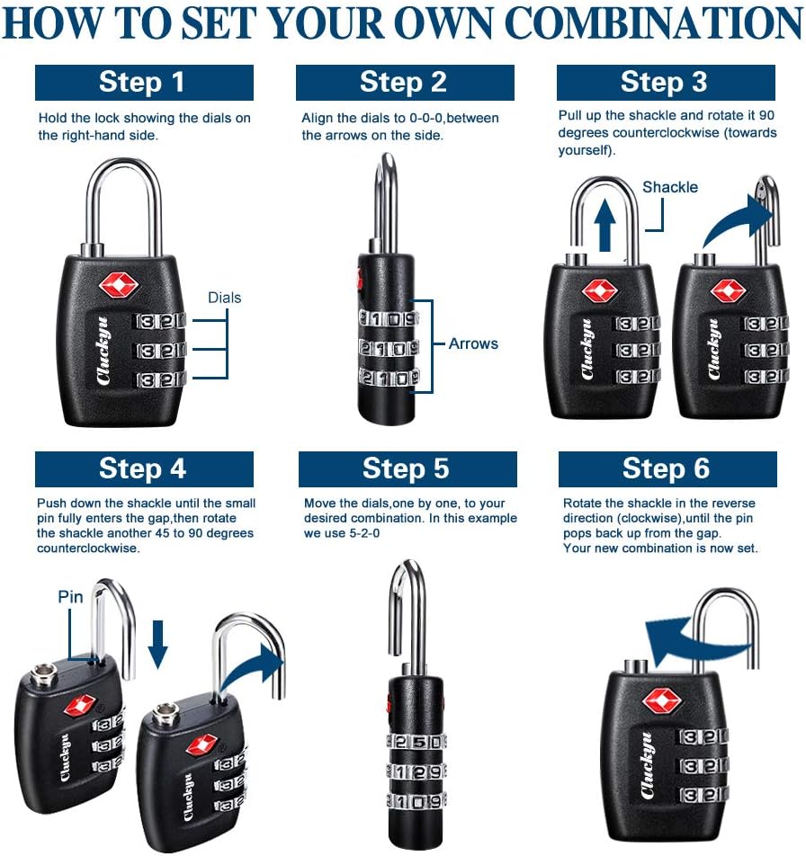 [SG Stock] TSA Approved Luggage Lock Dial Cable Padlock Travel Suitcase ...