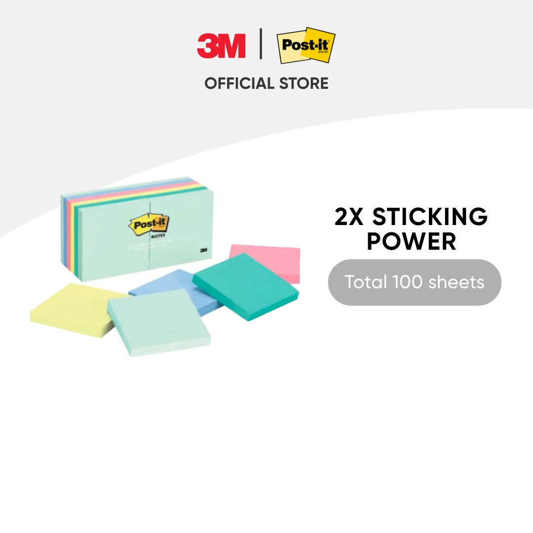 3M™ Post-it® Super Sticky Notes, 654-AST, 100 sheets/pack, 3 x 3 in ...