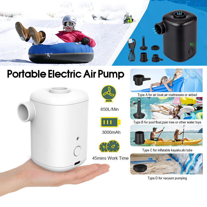 Electric Pump inflate/deflate Rechargeable Inflatable Pump portable air ...