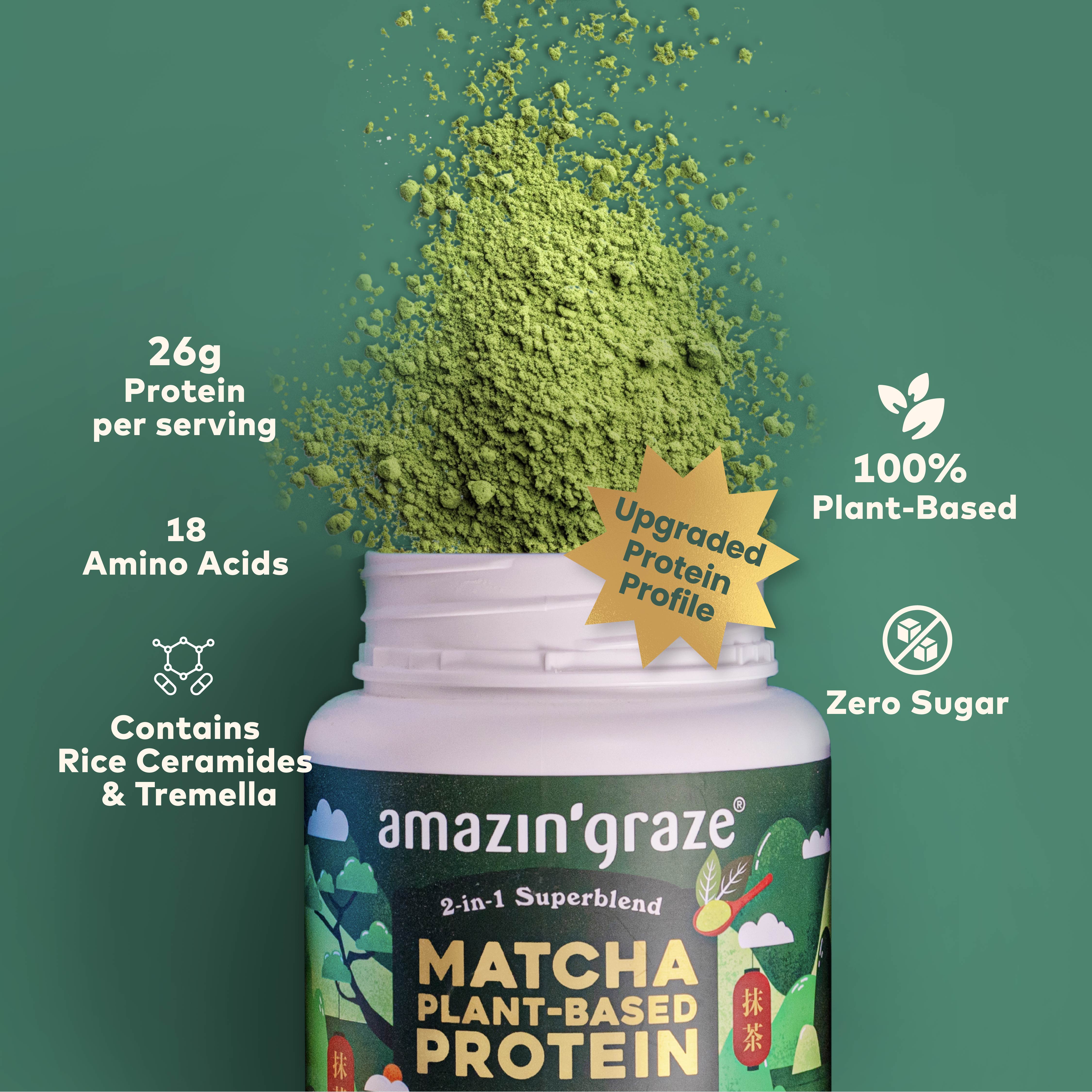 Amazin' Graze Plant-Based Matcha Protein Blend (700g) | Shopee Singapore