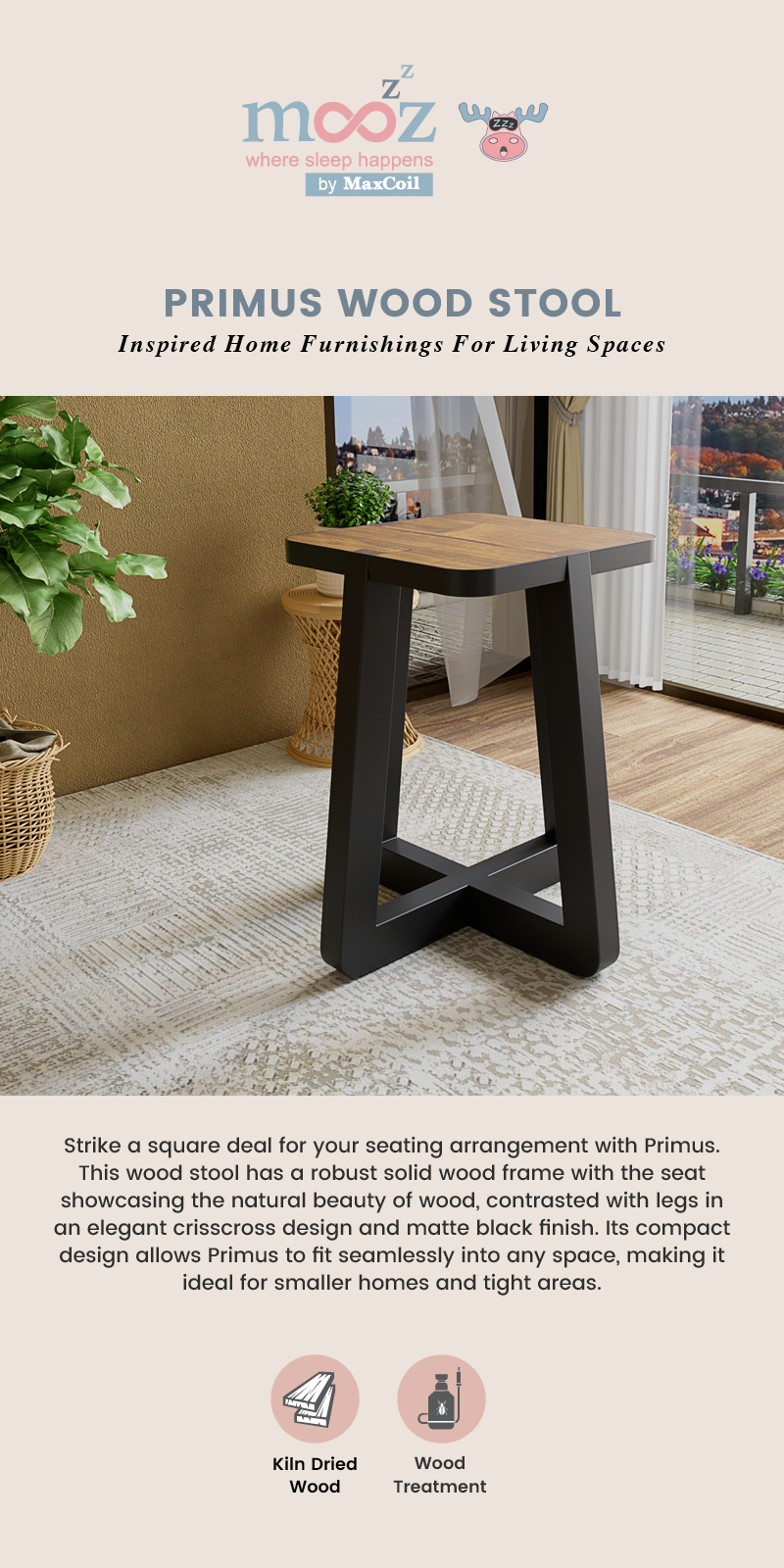 [Pre-Order] mooZzz Primus Wood Stool | Shopee Singapore