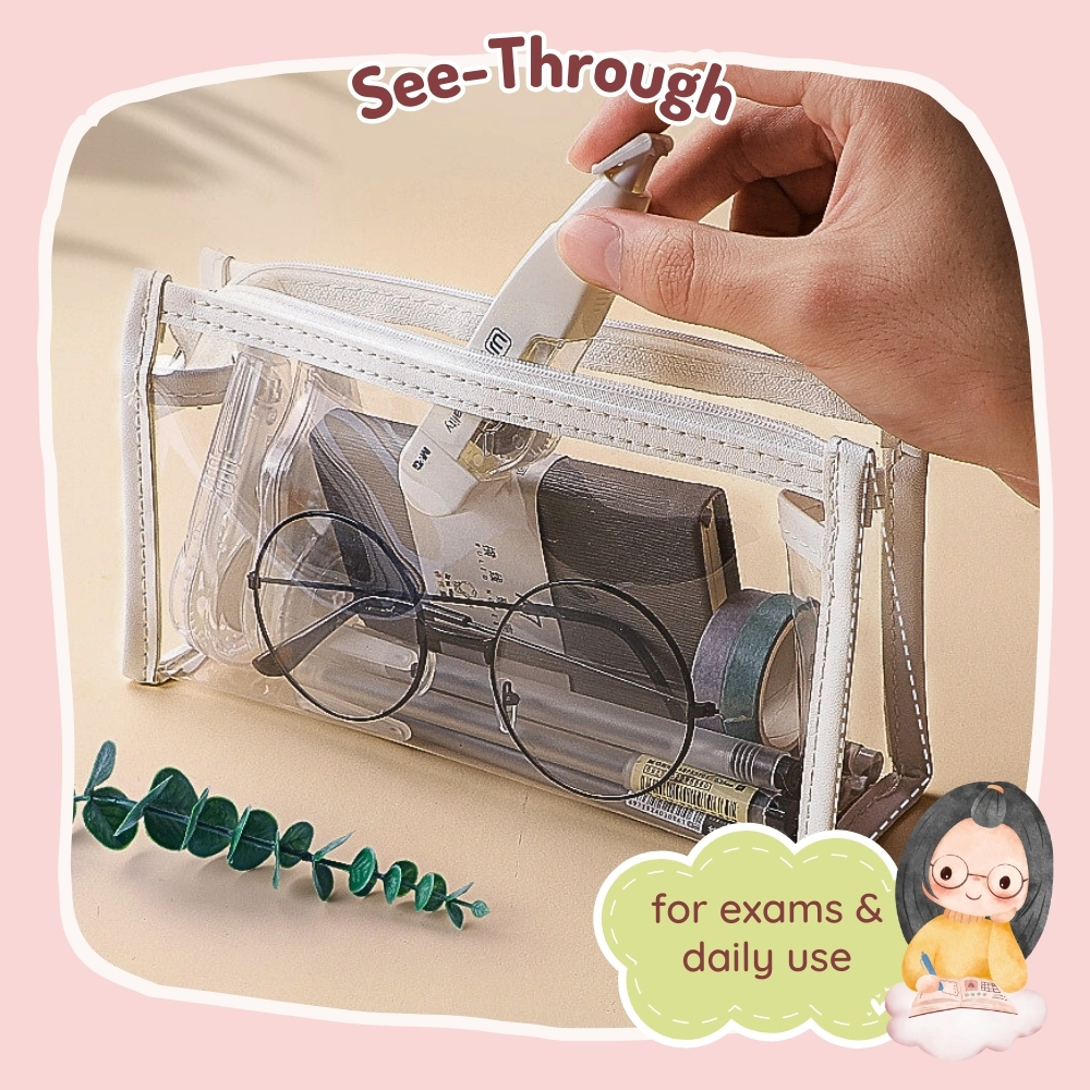 Exam Transparent Pencil Case PVC Clear Pencil Pouch Pencil Bag Metal ...
