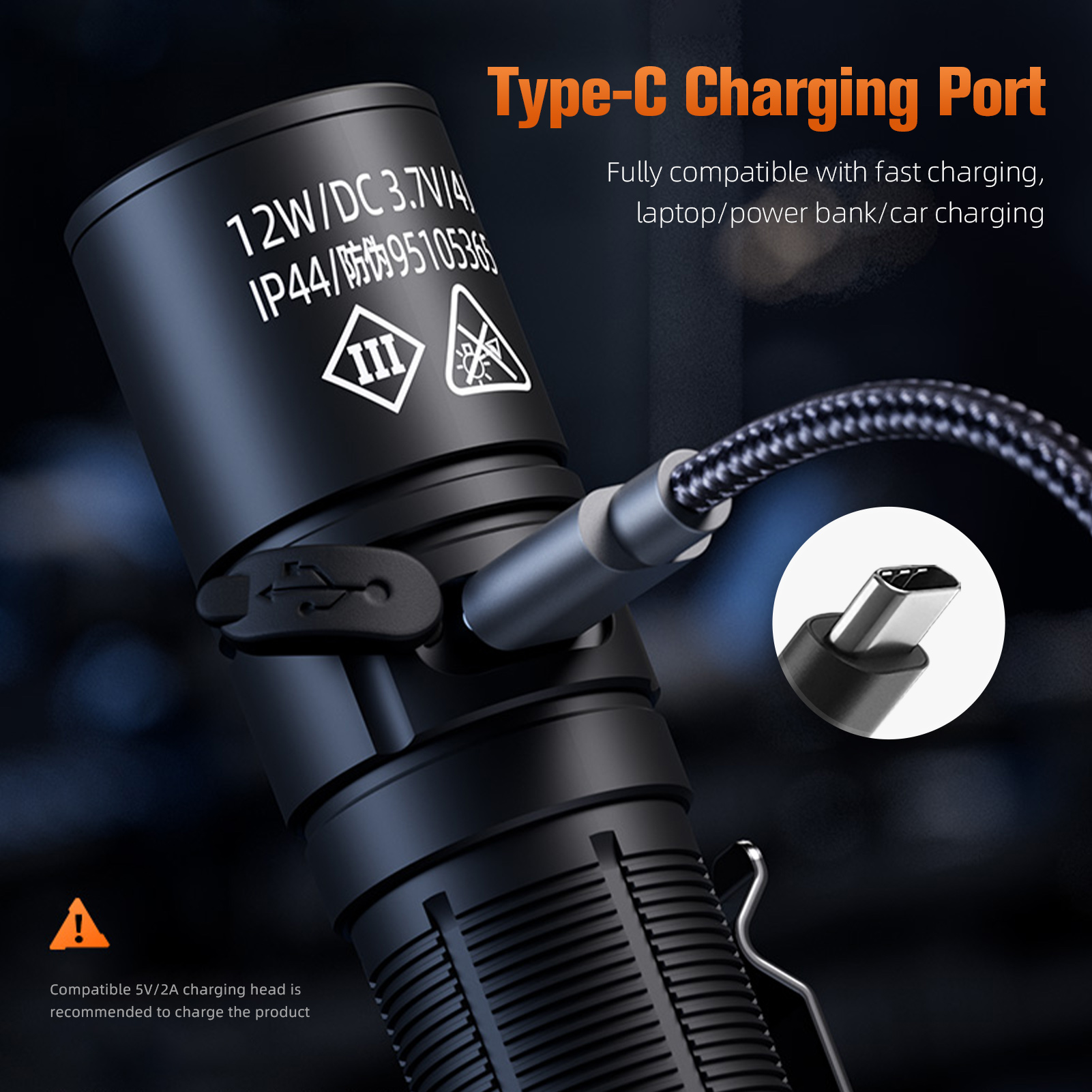 SUPERFIRE A36 12W EDC Bright LED Flashlight 2000mAh Battery 780LM Torch Portable Camping With ...