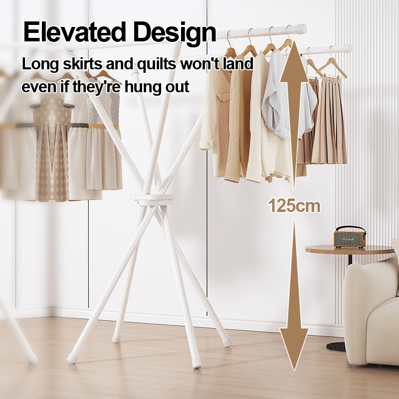 Luxes Clothes Drying Foldable Double Pole Rack Stand Cloth Hanger Rack ...