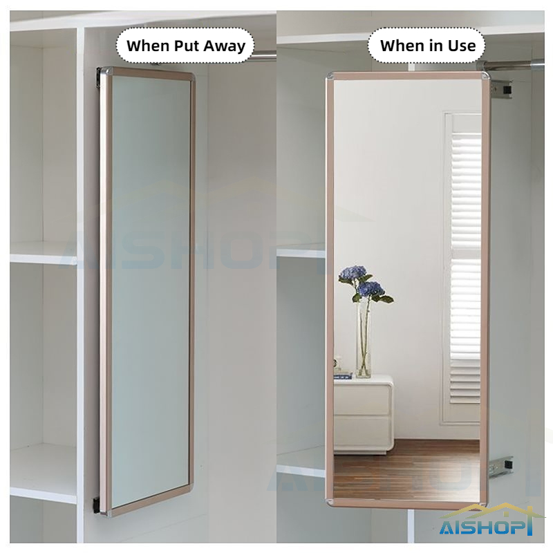 [SG Stock]Folding push-pull mirror/Wardrobe built-in full-length mirror ...