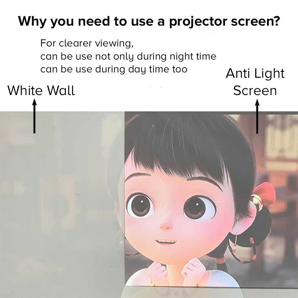 (SG) CASADISE Anti Light Projector Screen Foldable Curtain Silver Anti ...